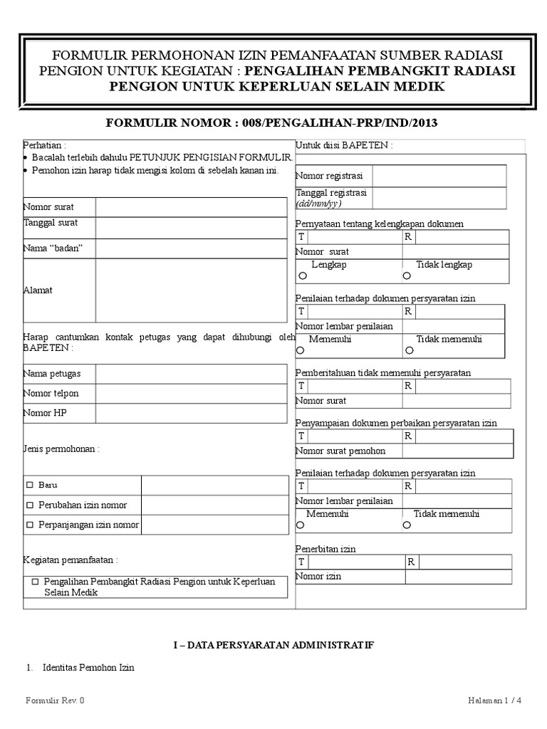 Formulir Pengalihan PRP | PDF