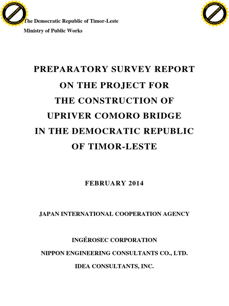 Construction of Upriver Comoro Bridge | PDF | Monsoon | Traffic
