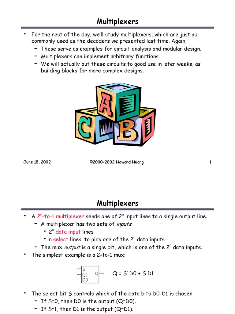 08 Multiplexers | PDF | Electronic Engineering | Computer Engineering