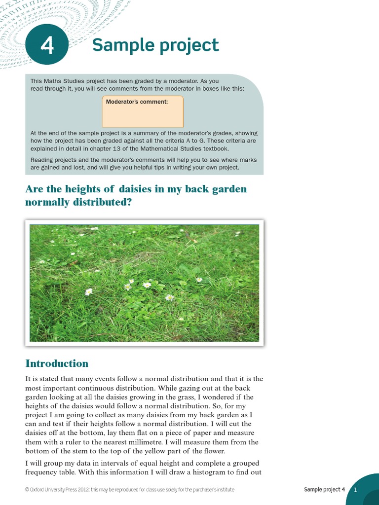 IA Math Studies Example Ia 18 Out of 20 | PDF | Standard Deviation ...