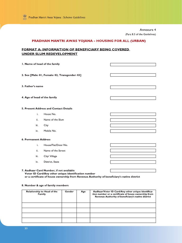 (PMAY) Form | PDF