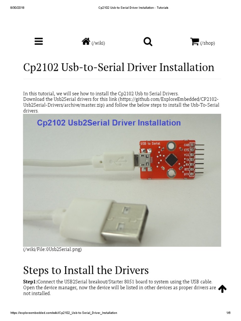 Cp2102 Usb-To-Serial Driver Installation - Tutorials | PDF | Usb | Computing Platforms