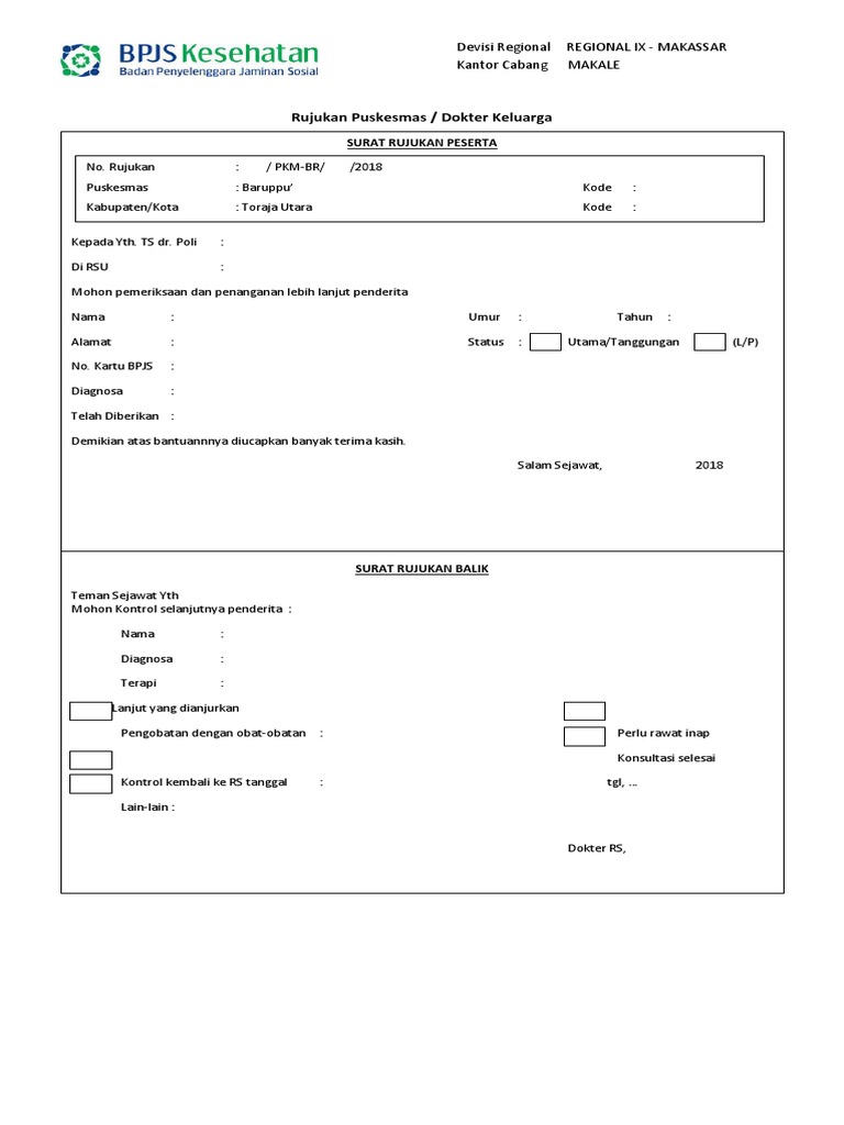 Blangko Rujukan BPJS | PDF