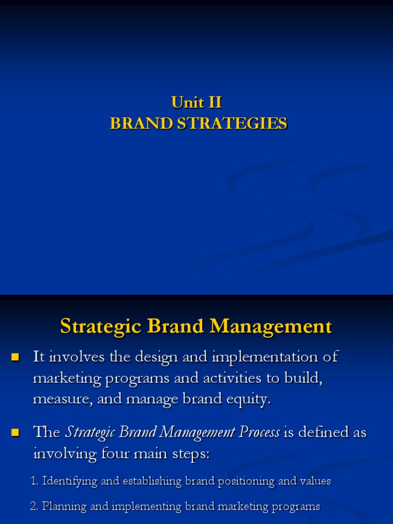 Strategic Brand Management Guide | PDF | Brand | Brand Management
