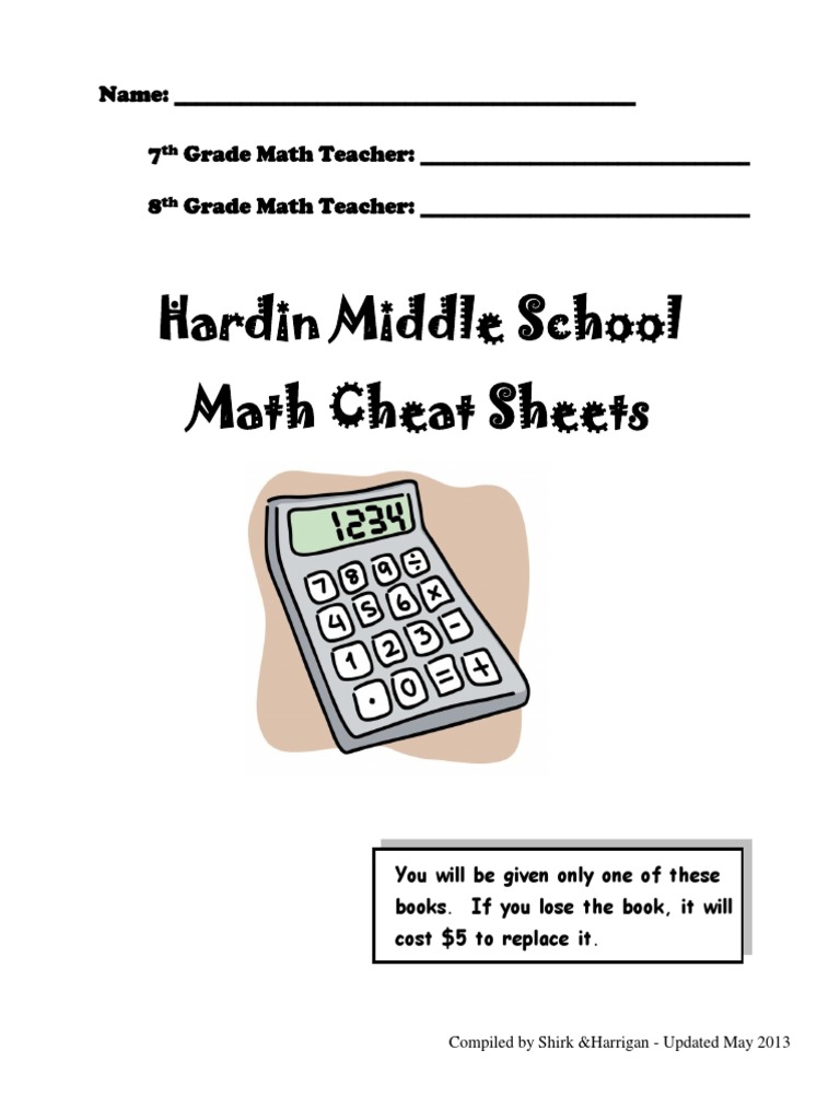 Hardin Middle School Math Cheat Sheets | Download Free PDF | Fraction ...