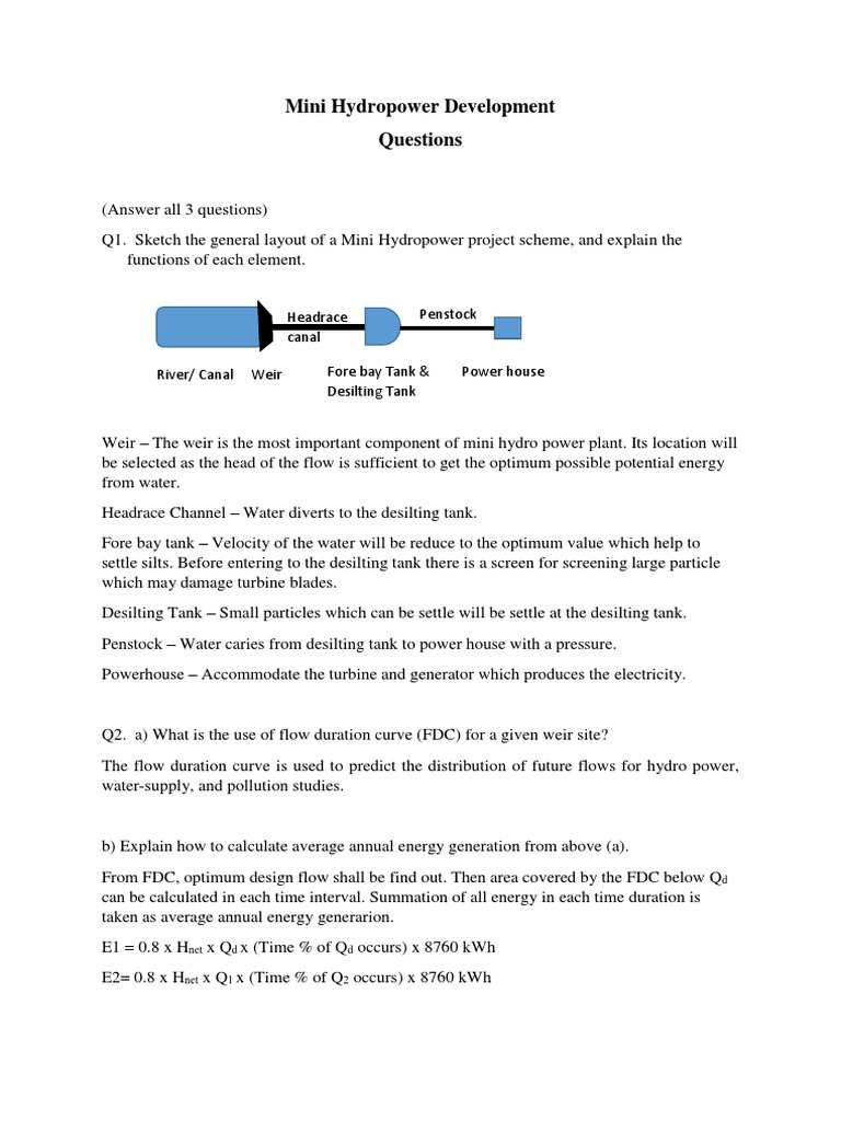 Assignment - Mini Hydro | PDF | Turbine | Hydroelectricity