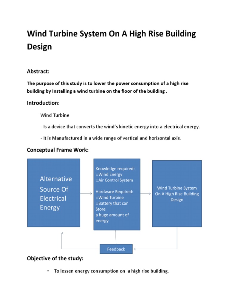 High Rise Building Wind Turbine Design Lowers Energy Consumption | PDF
