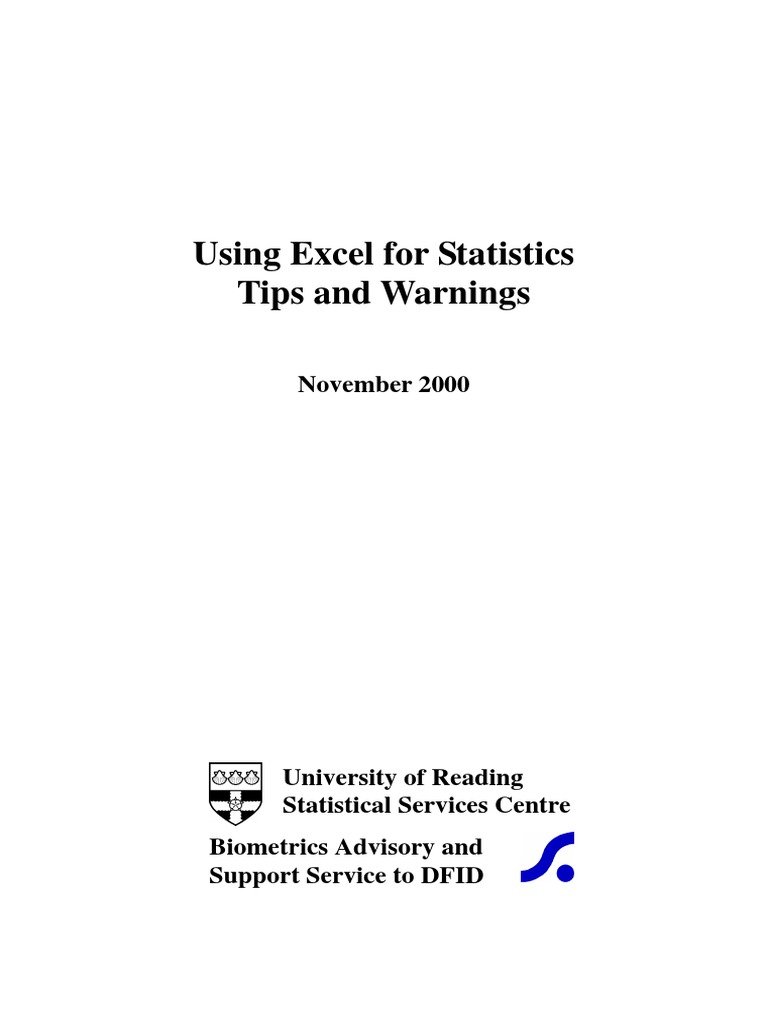 Using Excel For Statistics | PDF | Errors And Residuals | Microsoft Excel