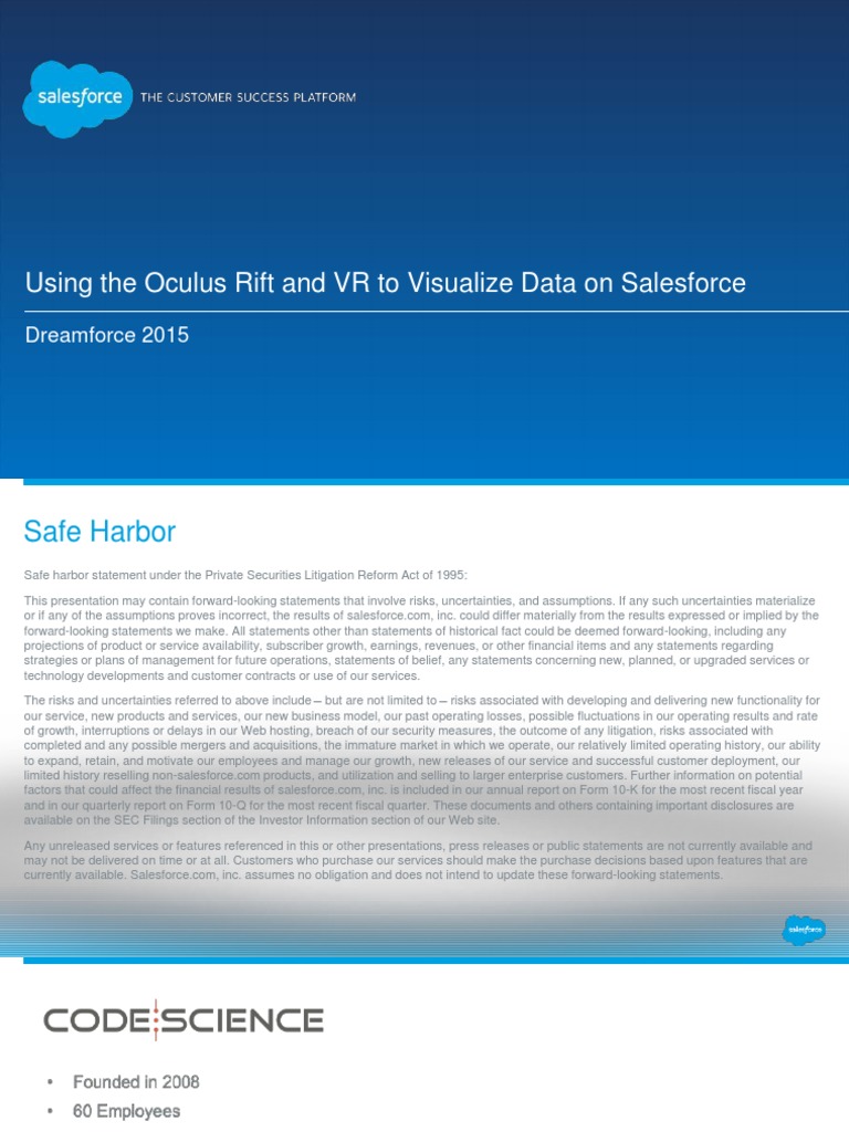 Using The Oculus Rift and VR To Visualize Data On Salesforce | PDF ...