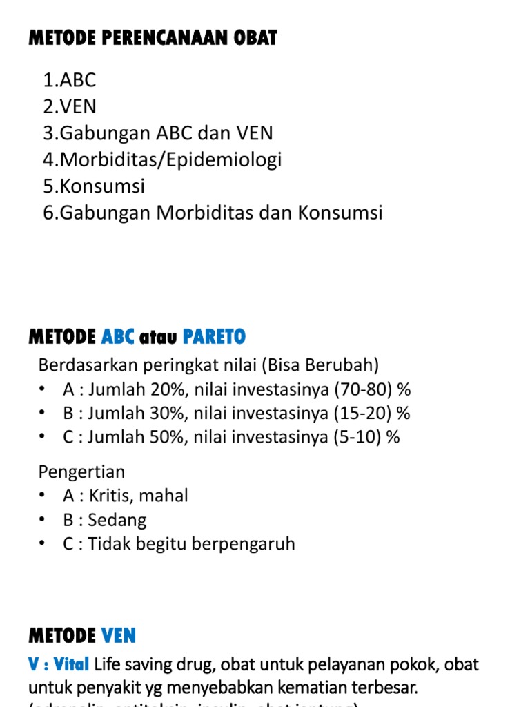 Metode Perencanaan Obat ABC dan VEN | PDF