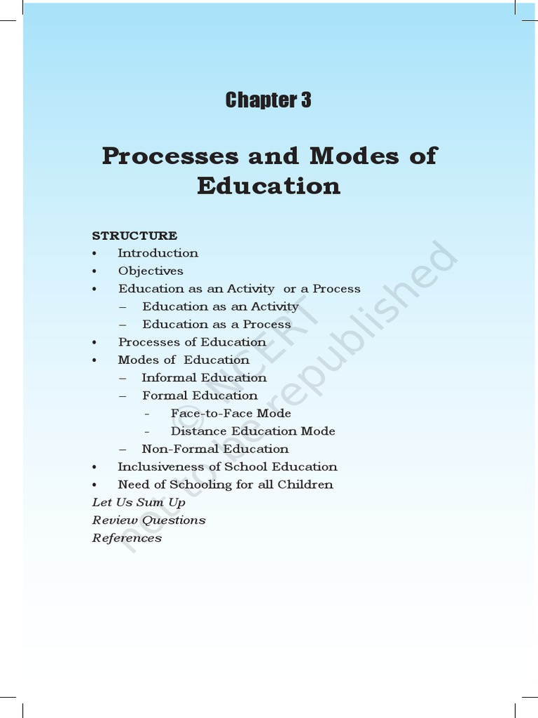 Modes of Edu | PDF | Distance Education | Inclusion (Education)
