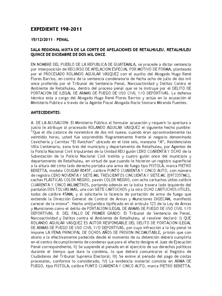 Sentencia Absolutoria | PDF | Ley procesal | Derecho penal