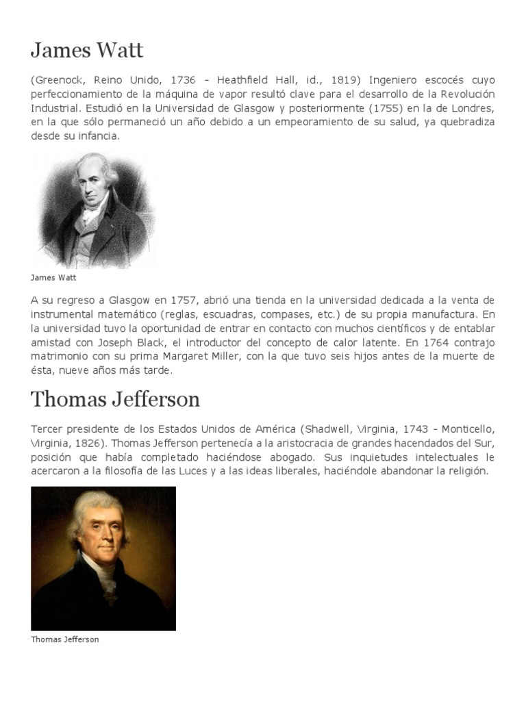 James Watt | PDF | George Washington | Albert Einstein