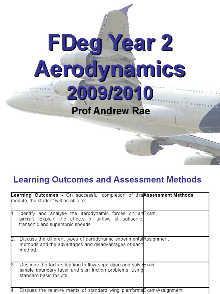 Aerodynamics Course Notes v3 | PDF | Boundary Layer | Lift (Force)