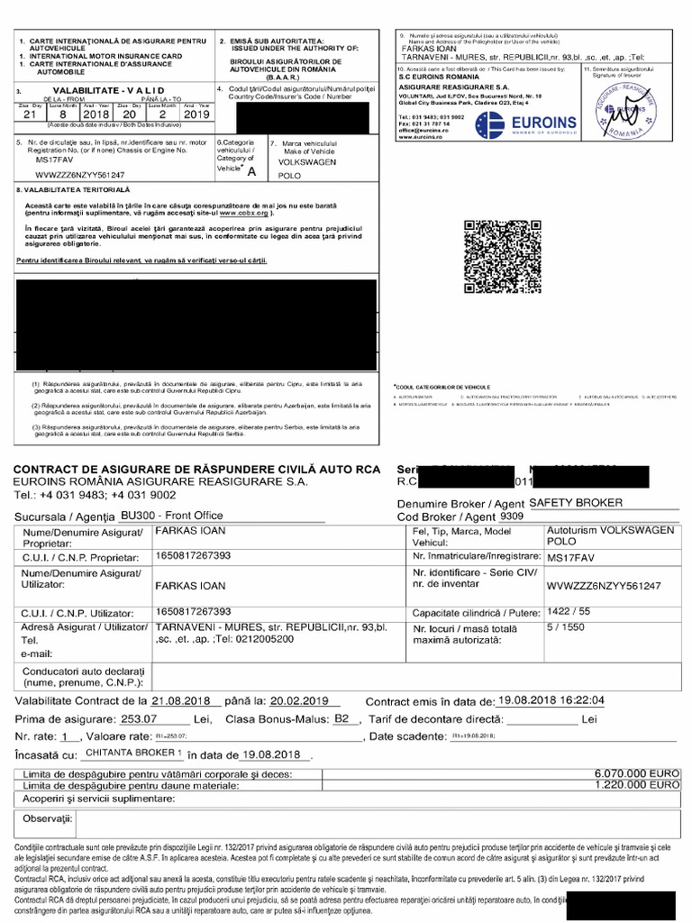 Polita Rca Euroins PDF | PDF