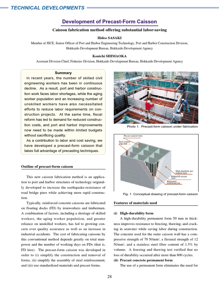 Development of Precast-Form Caisson: Technical Developments | PDF ...