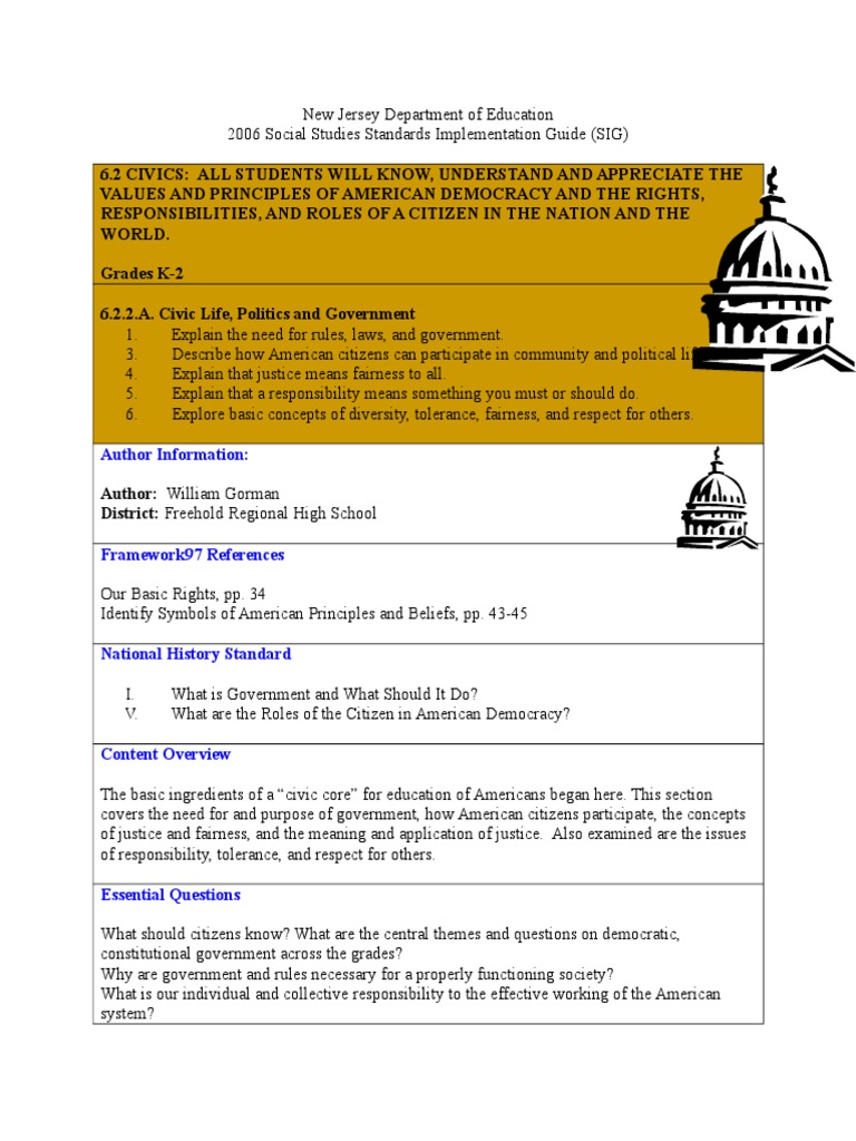 An Introduction to Civics Education: Establishing Rules, Participation ...