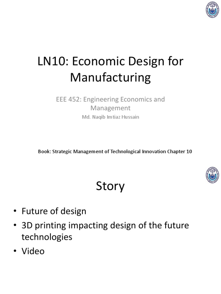 LN10 Economic Design For Manufacturing | PDF | Cost | Design