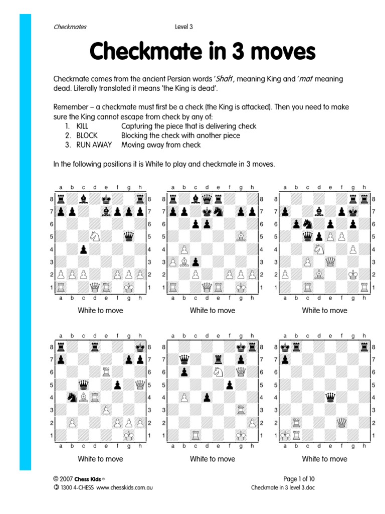 Checkmate in 3 Moves PDF | PDF | Abstract Strategy Games | Game Rules