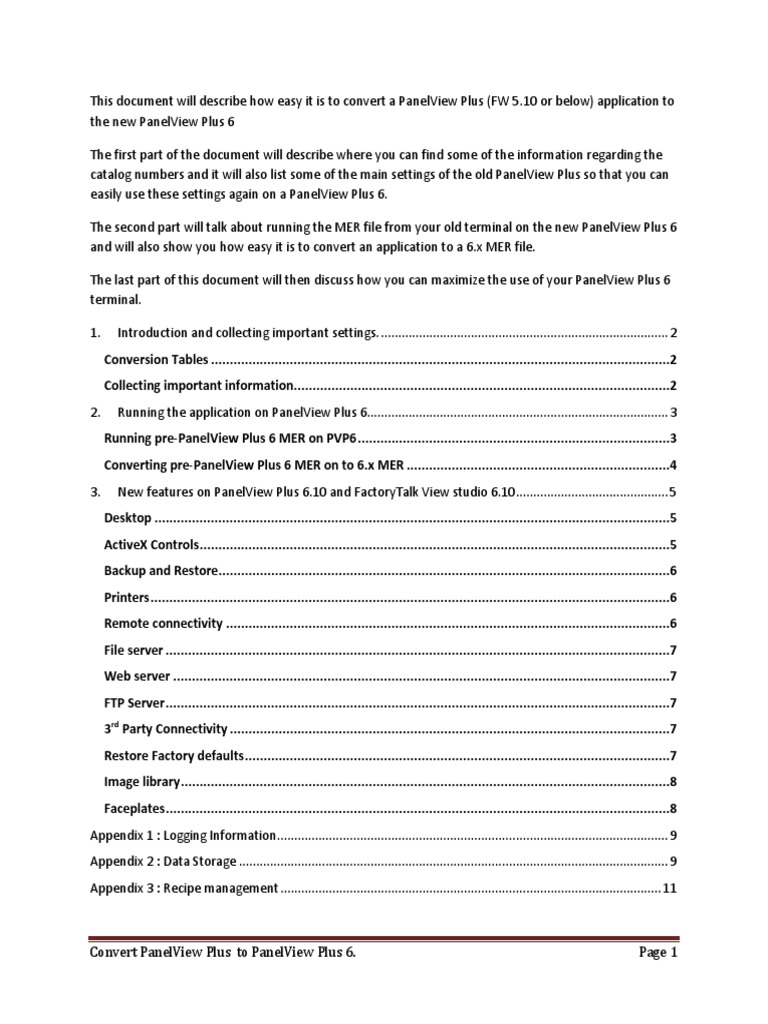 Converting PanelView Plus to Plus 6 | PDF | Remote Desktop Services ...