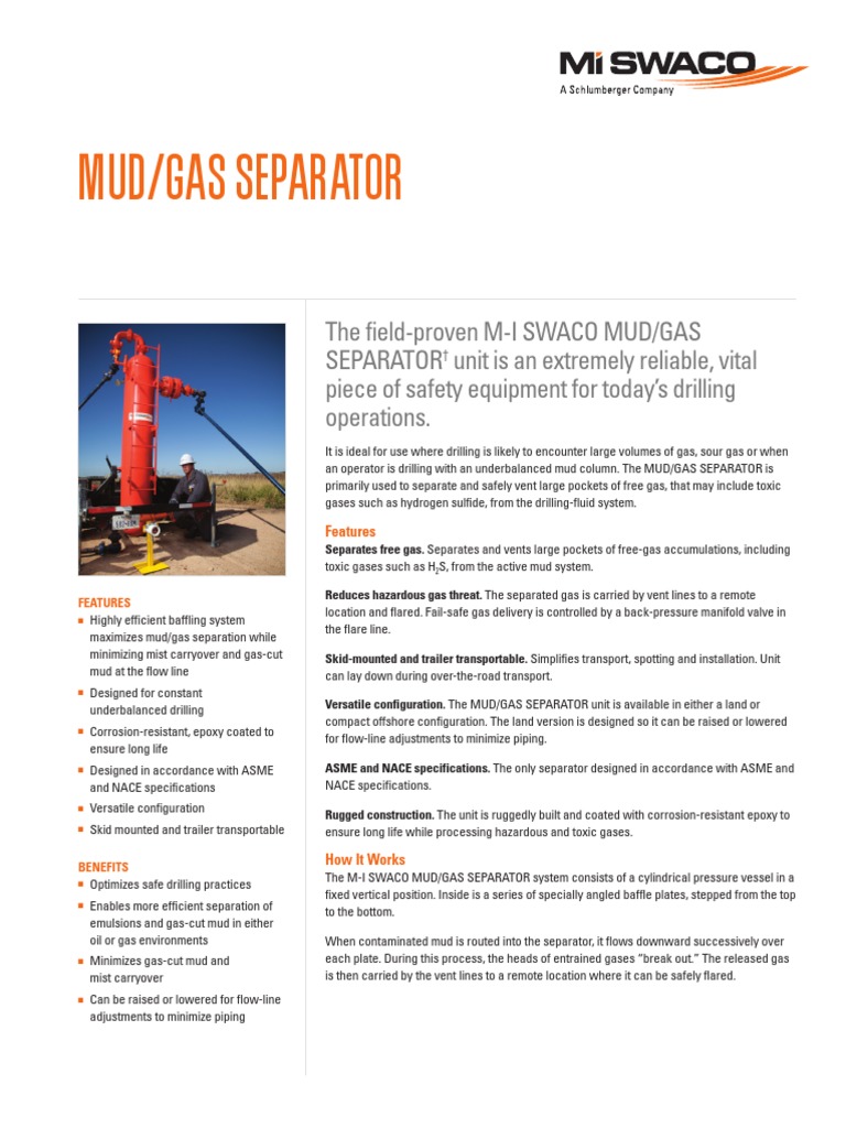 Mud Gas Separator Ps PDF | PDF | Energy Technology | Chemical Engineering