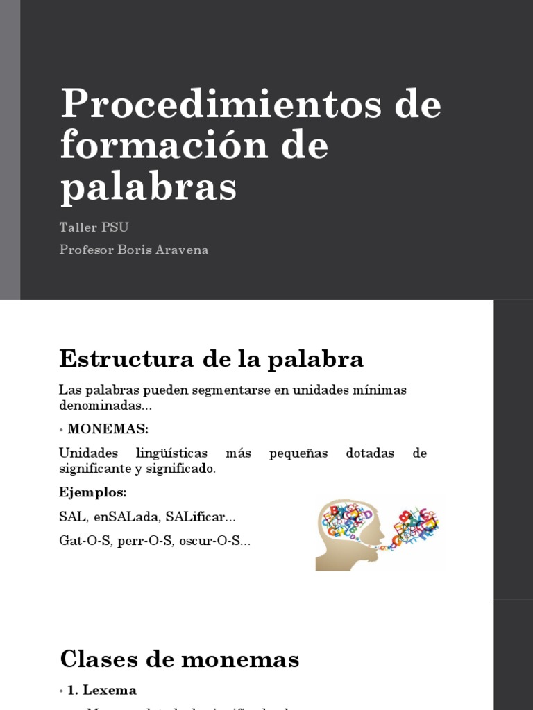 Proceso de Formación de Palabras | PDF | Palabra | Lectura (proceso)
