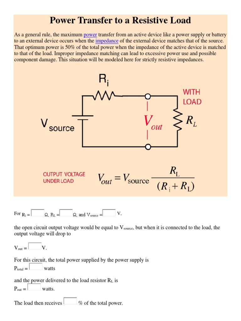 Maximum Power Transfer Occurs | PDF | Electrical Impedance | Amplifier