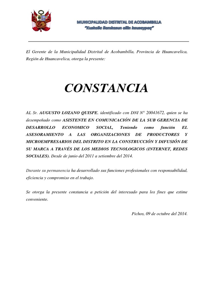 Modelo de Constancias | PDF | Negocios
