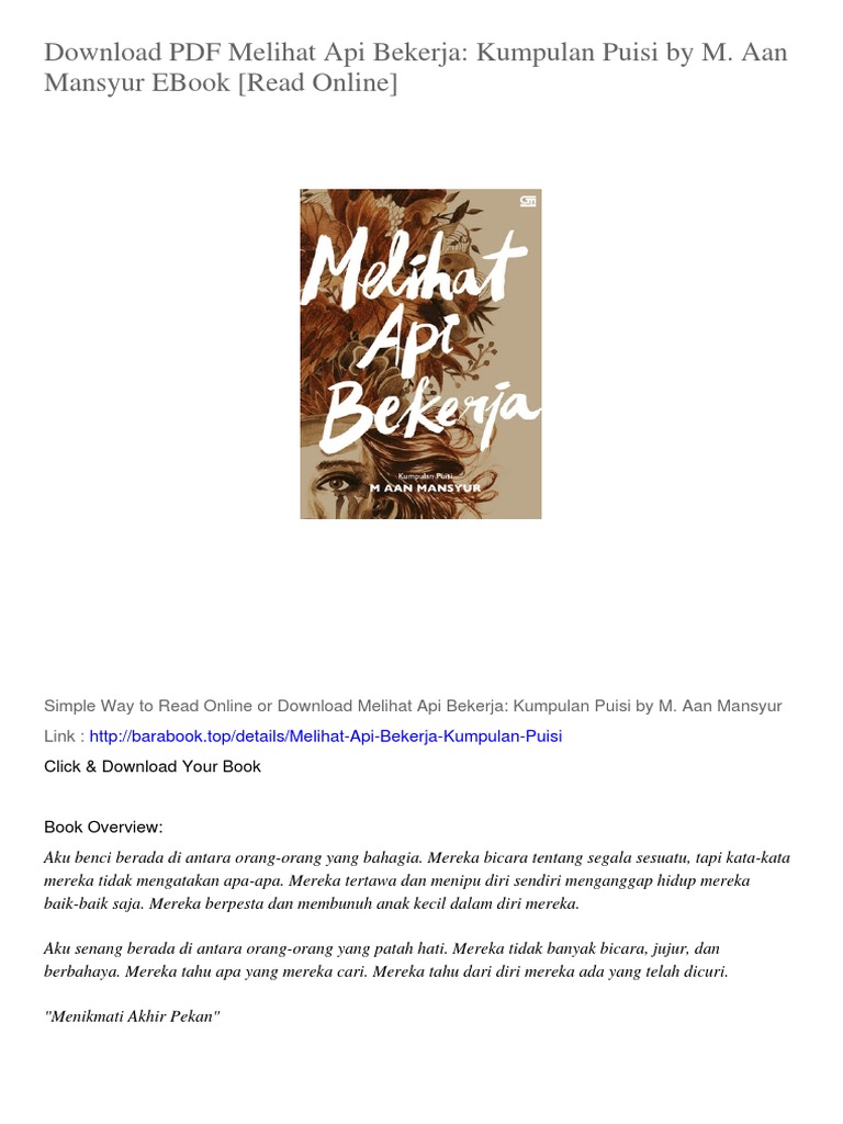 Kumpulan Puisi "Melihat Api Bekerja" | PDF