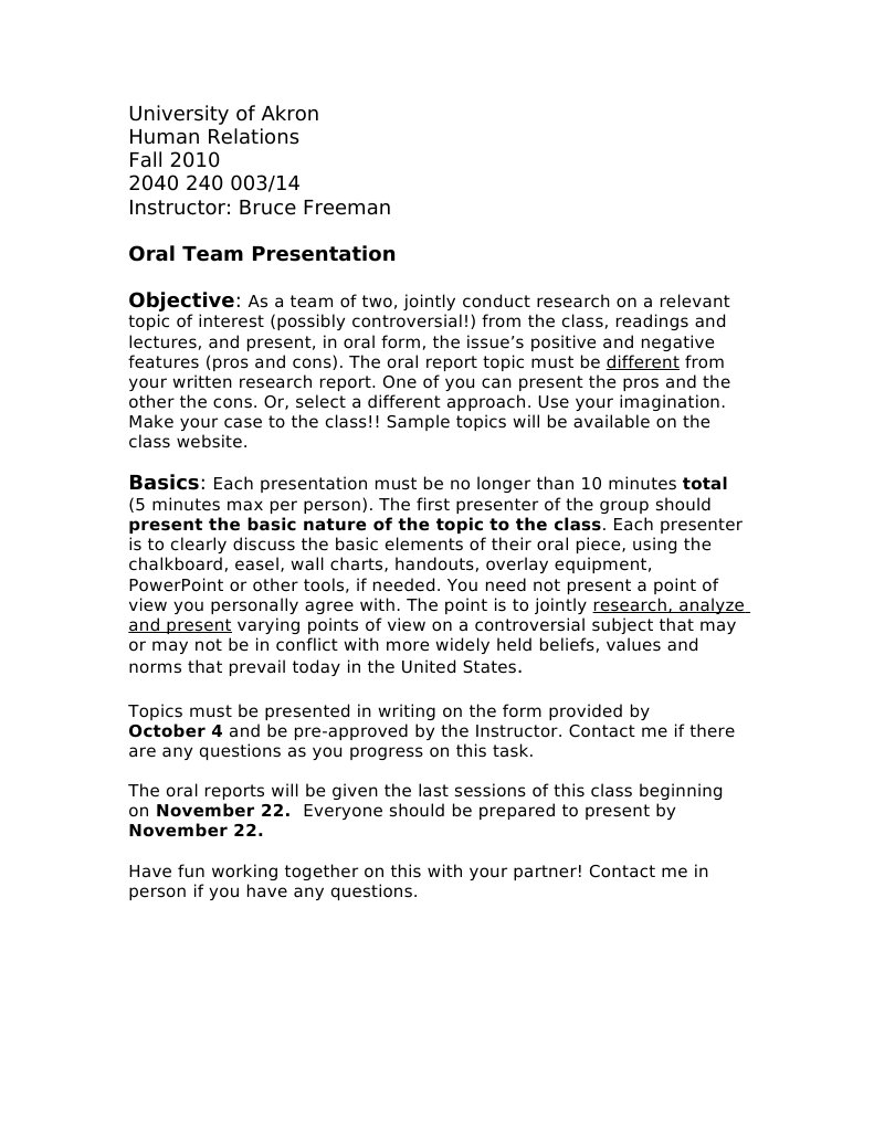 Human Relations Oral Report Outline | PDF | Borderline Personality ...