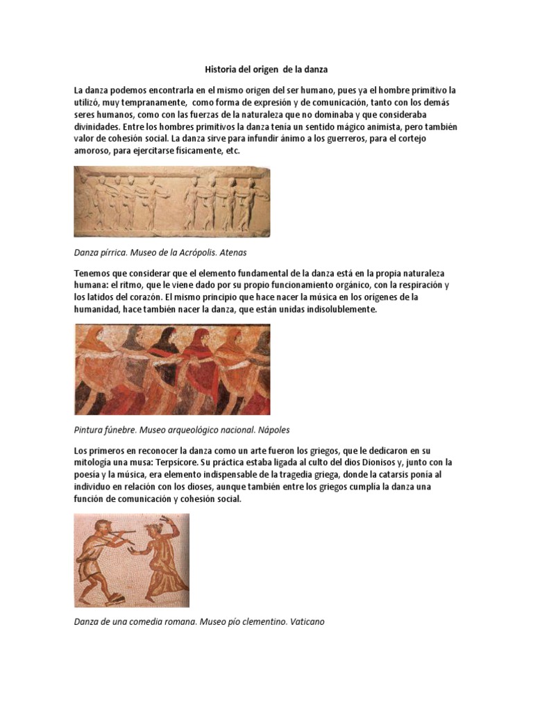 Historia Del Origen de La Danza | PDF | Ballet | Bailes