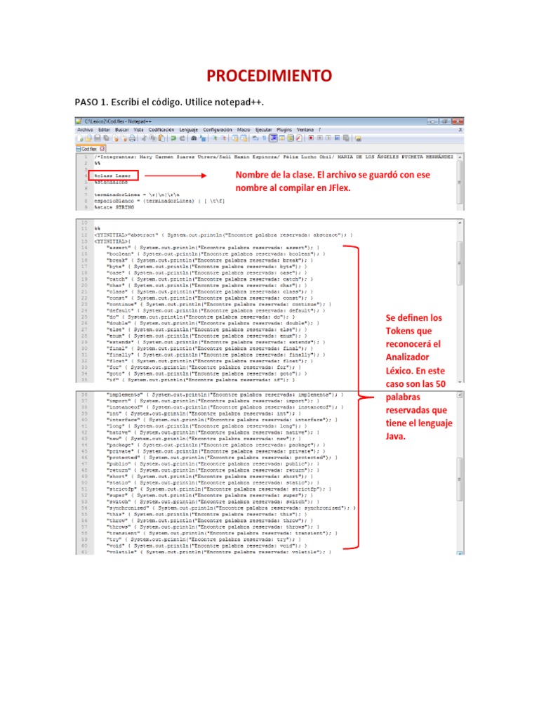 Paso a paso para crear un analizador léxico en Java usando JFlex | PDF | Java (lenguaje de ...