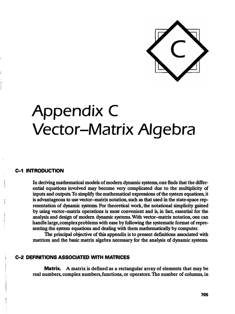 Matrix Appendix (Katsuhiko Ogata) System Dynamics (4th Edition) | Download Free PDF | Matrix ...