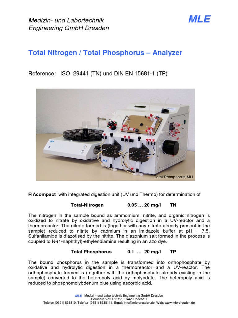 Total Nitrogen / Total Phosphorus - Analyzer: Medizin-Und Labortechnik ...