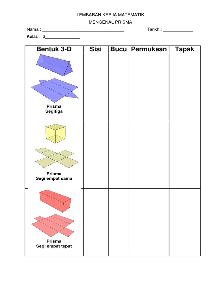 Lembaran Kerja Prisma | PDF