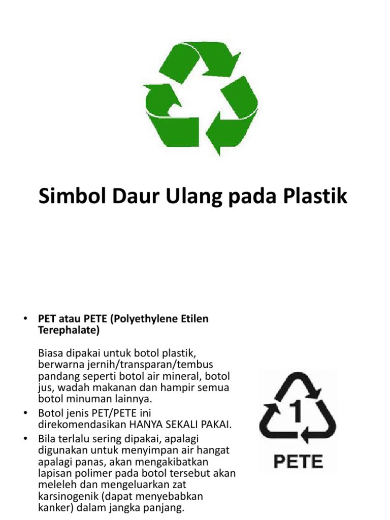 Simbol Daur Ulang Pada Plastik | PDF