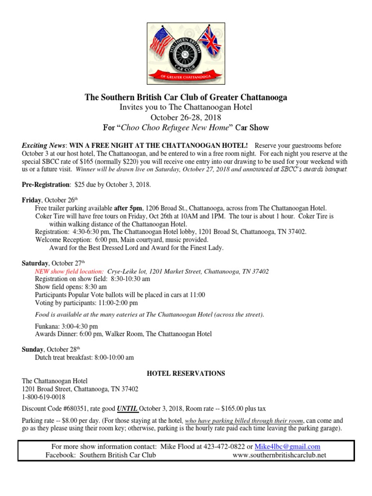 90418new 2018 Car Show Information Sheet | PDF | Chattanooga | Business