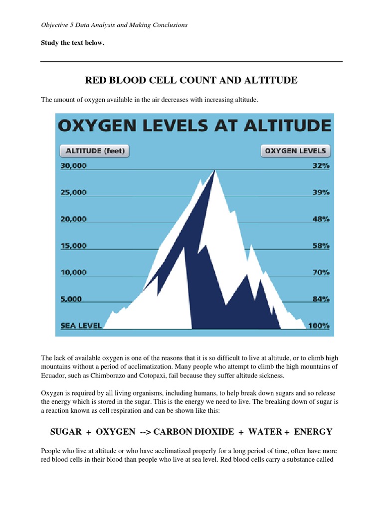 Obj 5 Text Only Red Blood Cells and Altitude | PDF | Altitude | Blood