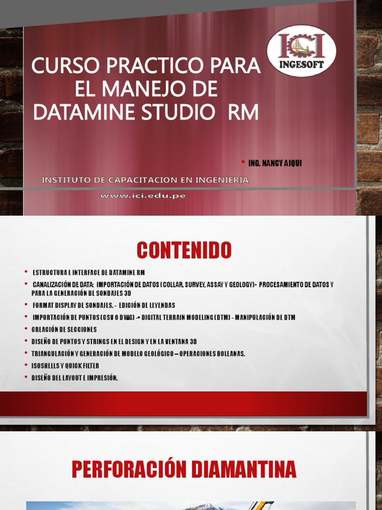 Curso Practico para El Manejo de Datamine - Data A Usar | PDF