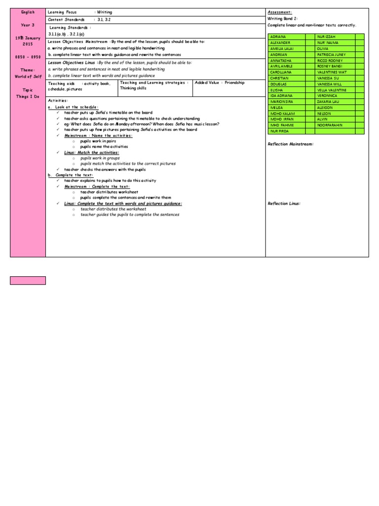 Lesson Objectives Linus:By The End of The Lesson, Pupils Should Be Able To | PDF | Behavior ...