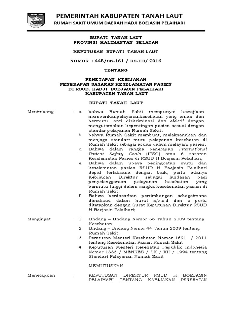 SK - Kebijakan SKP New | PDF