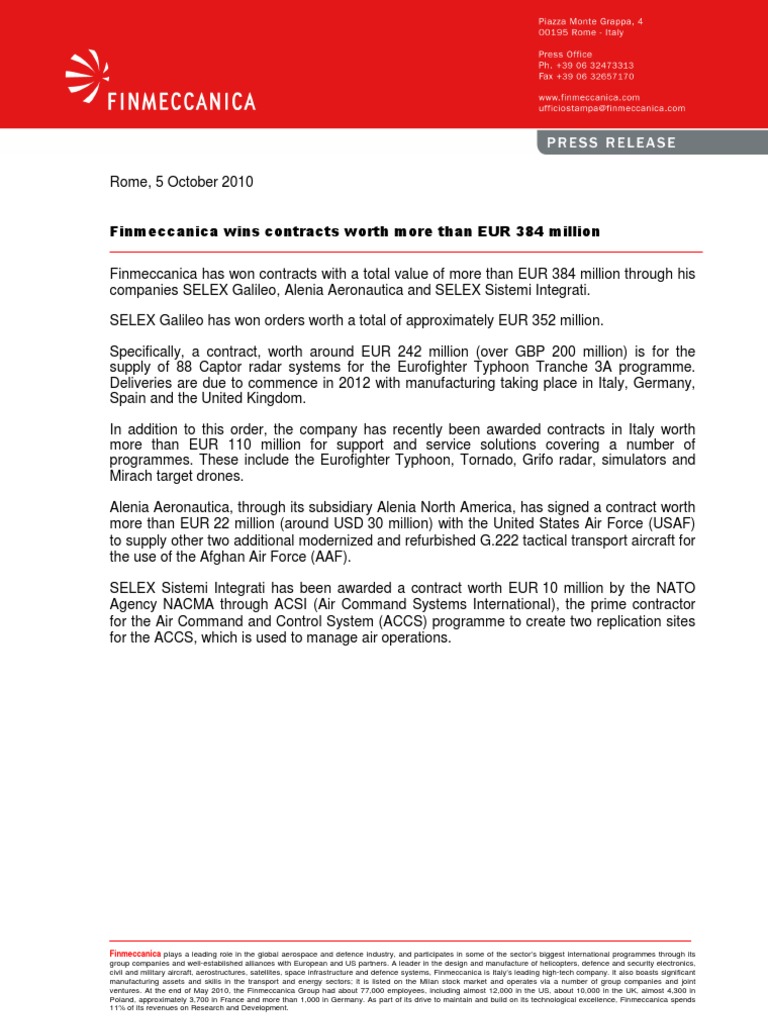 ComFin Galileo AA SSI 05 10 10 ING | PDF | Business