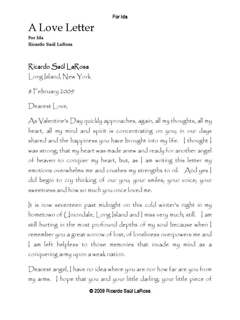 A Love Letter | PDF | Love