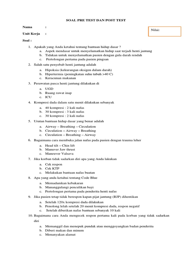 Soal Code Blue | PDF