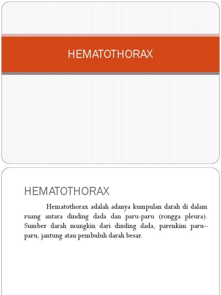 HEMATOTHORAX | PDF
