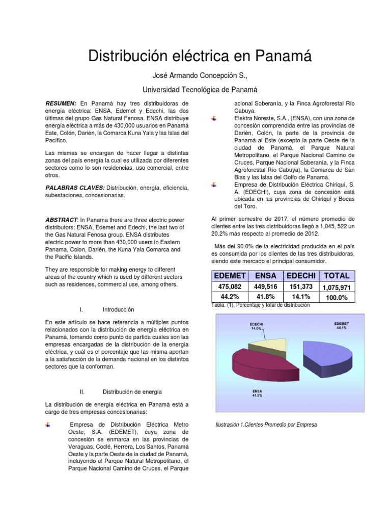 Distribución de Energía en Panamá | PDF | Panamá | Distribución de ...