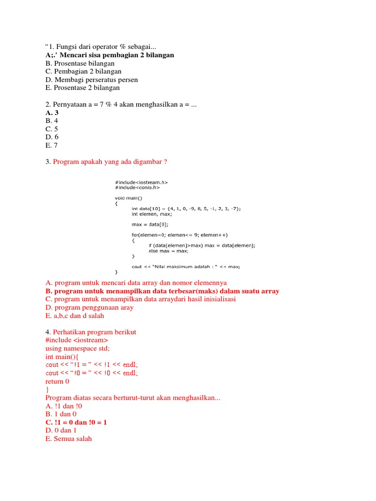 Soal Dasar Pemrograman | PDF