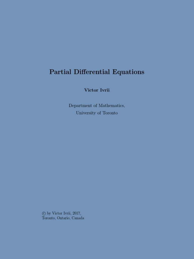 PDE Textbook | PDF | Partial Differential Equation | Ordinary ...