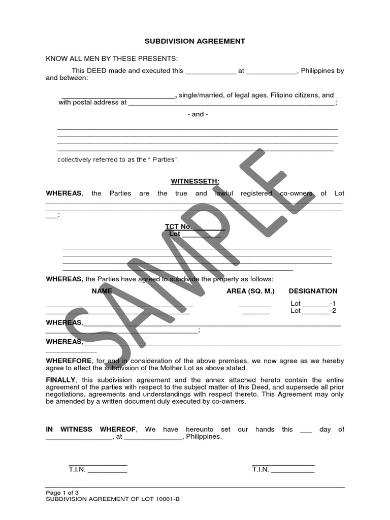 Subdivision Agreement | Download Free PDF | Document | Justice