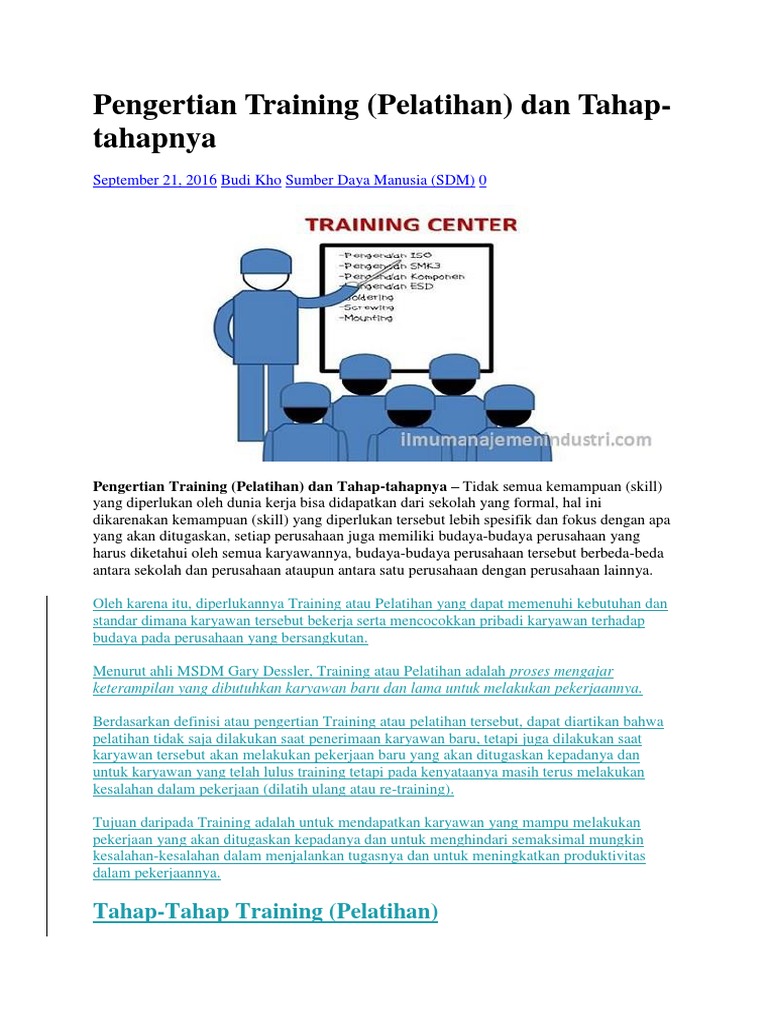 Pengertian Training | PDF